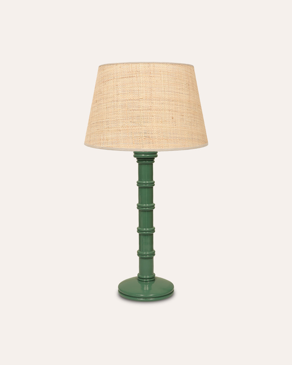 Gloss Painted Wooden Column Table Lamp - Green – Birdie Fortescue