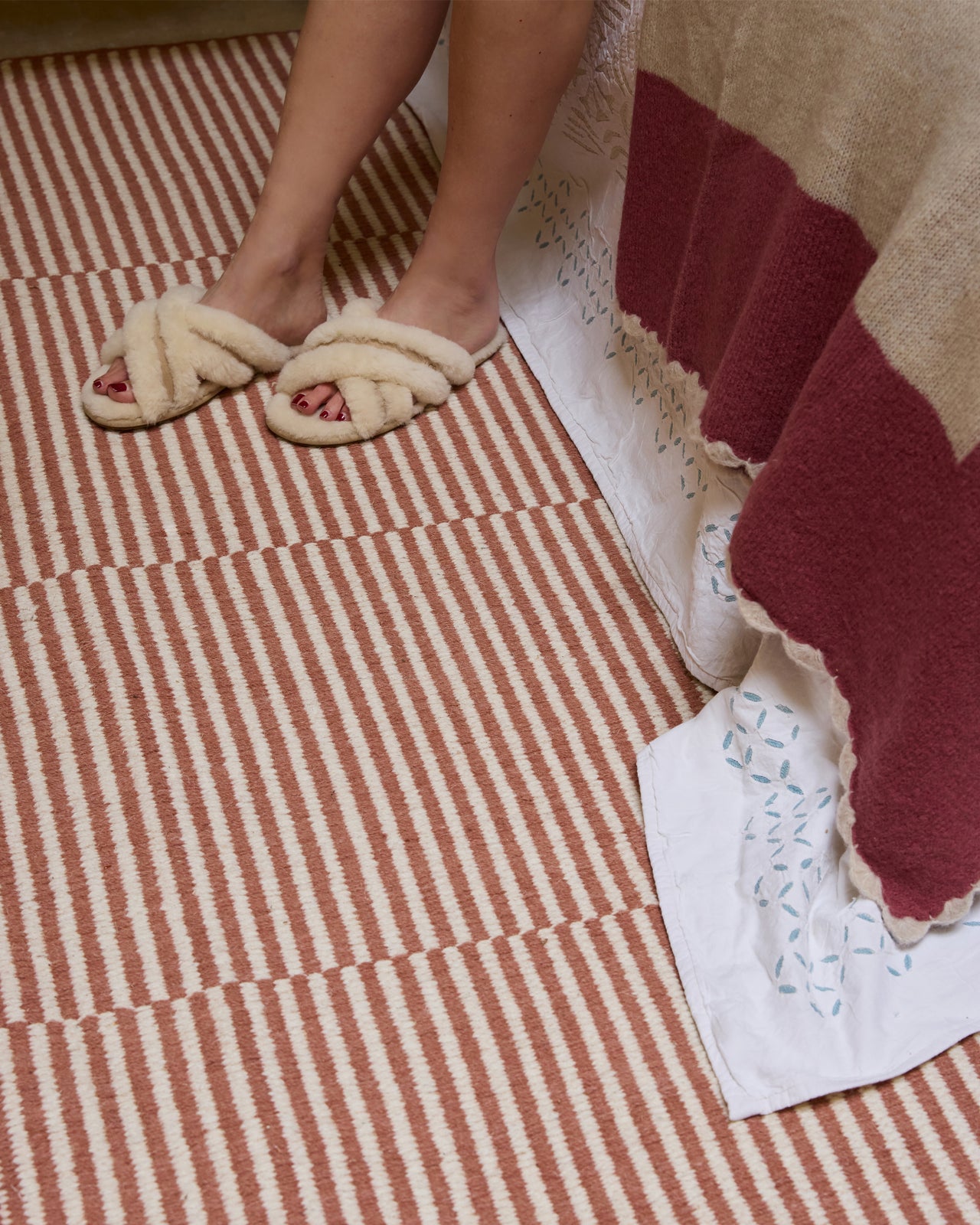 Striped Panel Rug - Rose – Birdie Fortescue