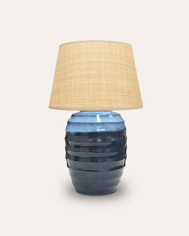 Remolino Swirl Print Pleated Lampshade - Blue – Birdie Fortescue