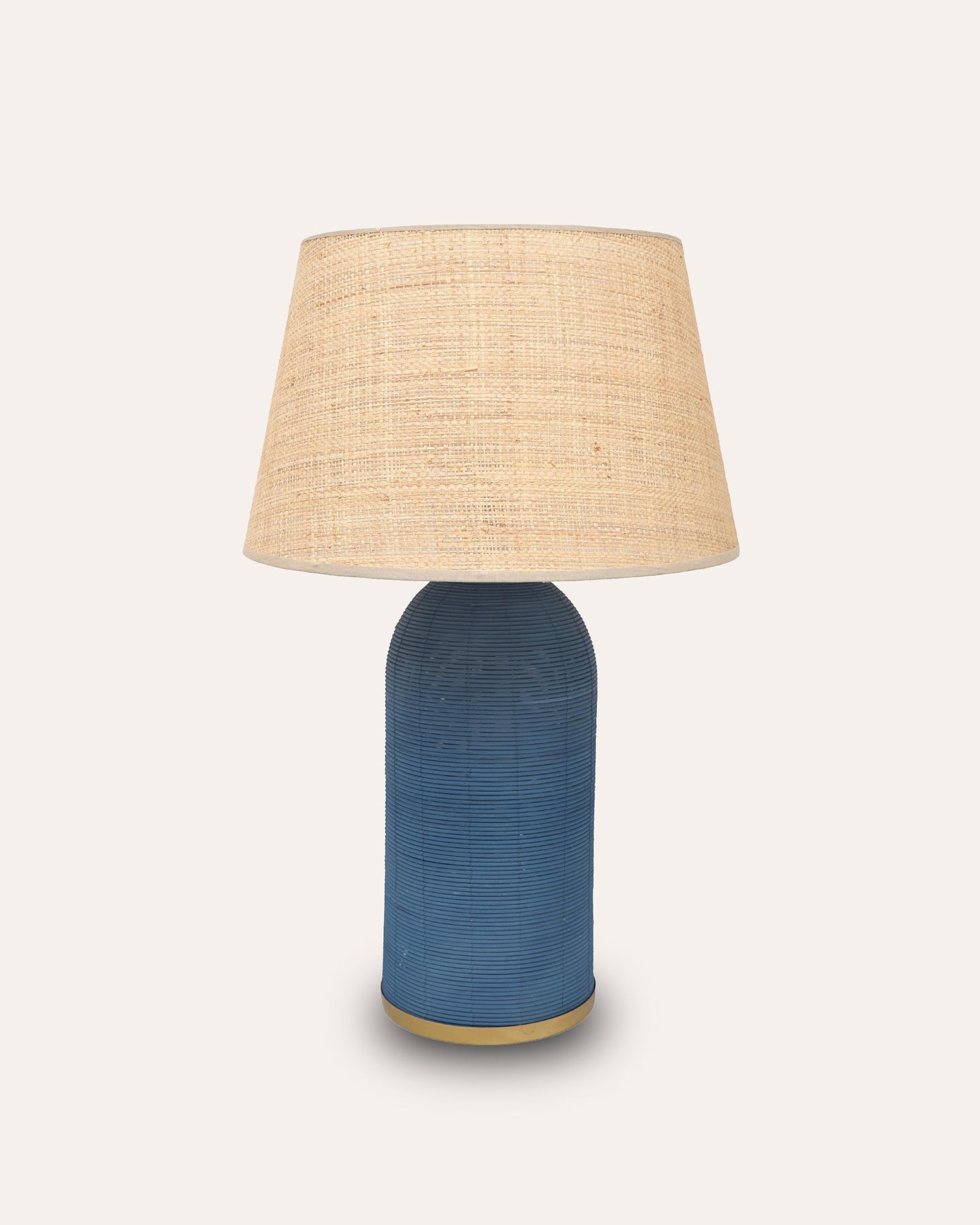Rattan Table Lamp - Blue – Birdie Fortescue