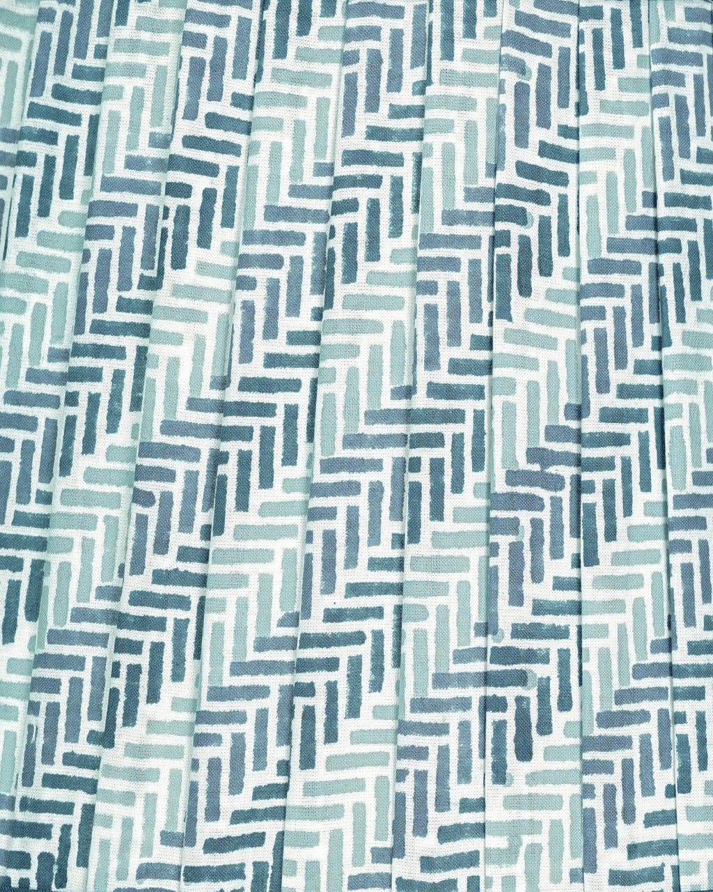 Block Print Pleated Chevron Lampshade - Blue – Birdie Fortescue