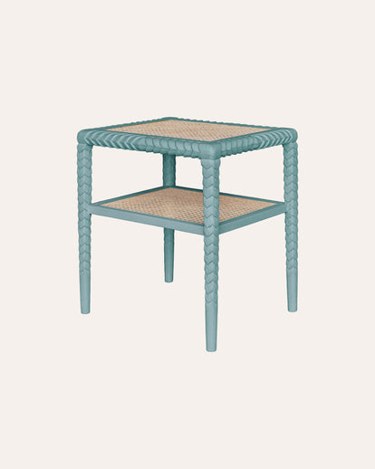 Pavilion Wooden Side Table - Blue – Birdie Fortescue