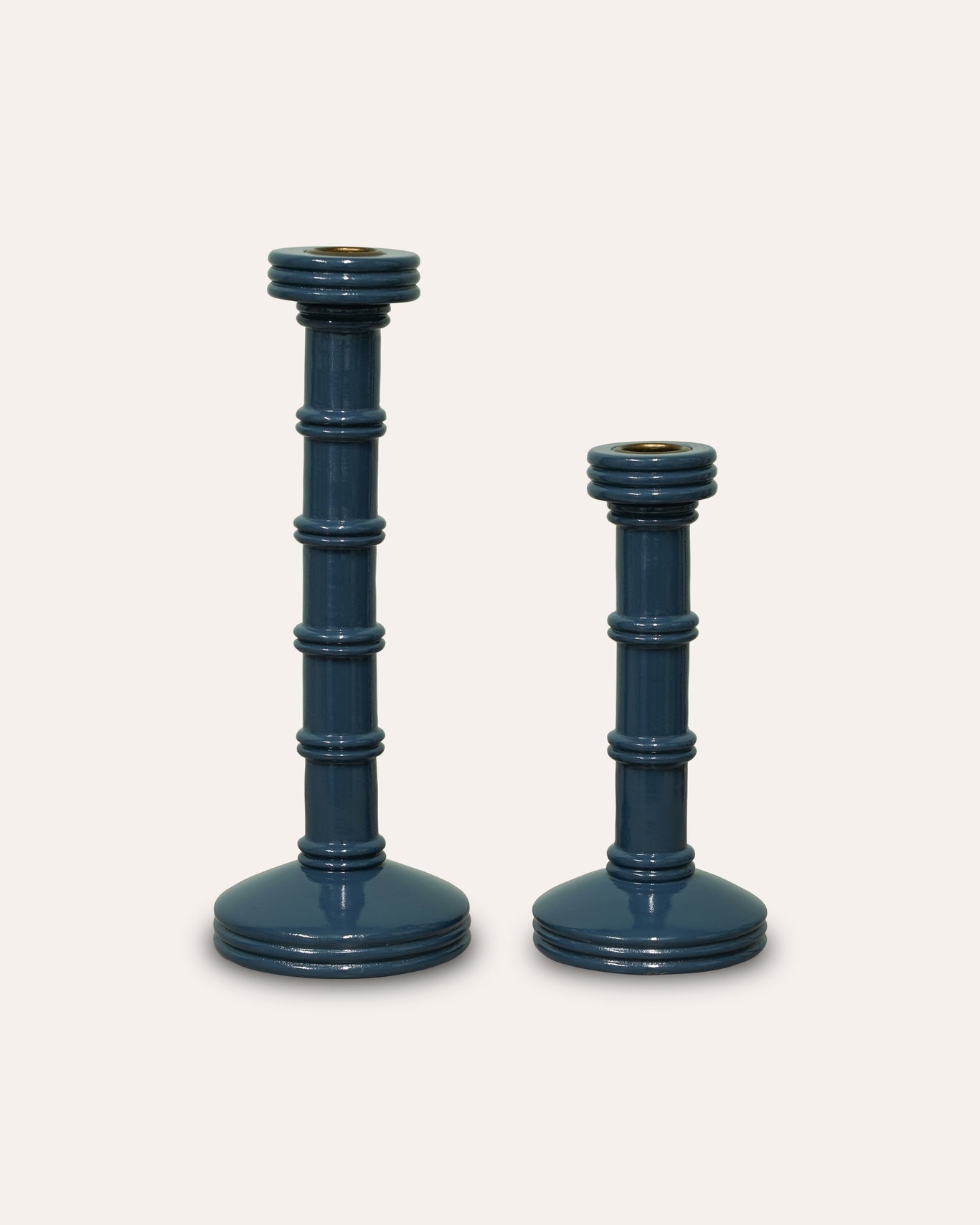 Gloss Painted Wooden Column Candlestick - Blue – Birdie Fortescue