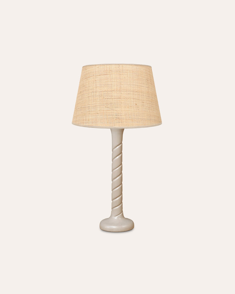 Small Twisted Wooden Table Lamp - Taupe – Birdie Fortescue