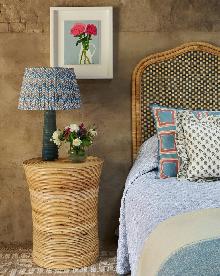 Single Rattan Headboard - Blue – Birdie Fortescue